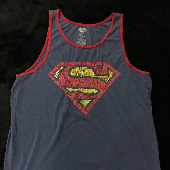 DC Comics | Shirts | Superman Tank Top Large Dc Comic Superman Words ...